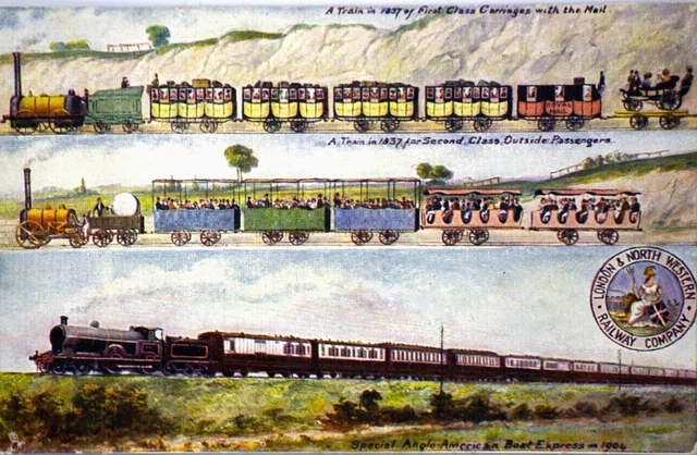 POSTCARD TRAIN 1837 Special Anglo-American Boat Express 1904 LNRW ...