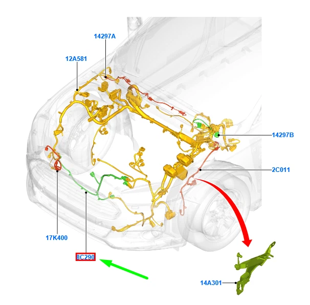 FORD MONDEO MK5 Fan Motor Wire Assy LHD G9T-8C290-EA 2519135 NEW £49.69 ...