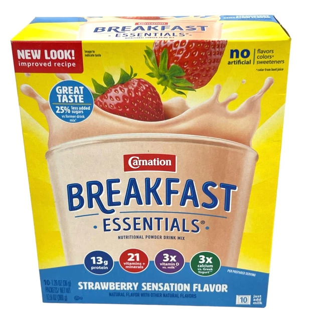 CARNATION BREAKFAST ESSENTIALS Strawberry Sensation Nutritional Drink ...