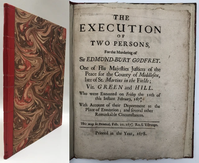 1678 EXECUTION OF TWO PERSONS Murder Edmund-Bury Godfrey Middlesex ...
