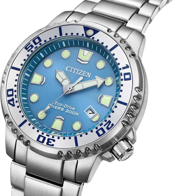 CITIZEN PROMASTER MARINE BN0165-55L Eco-Drive Ice Blue Dial Divers 200m ...