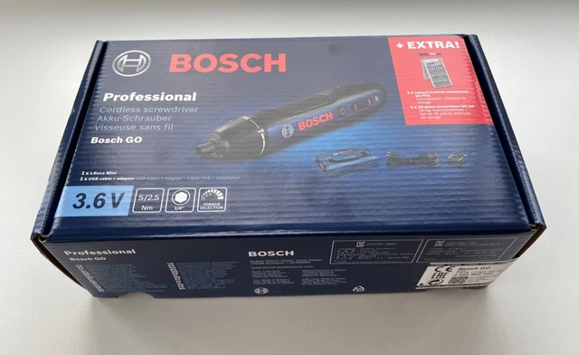 BOSCH PROFESSIONAL GO Cordless Screwdriver Set (0 601 9H2 101) NEW ...