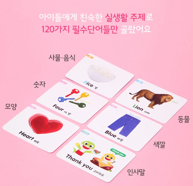 PINKFONG BABY SHARK English Alphabet Flash Vocabulary Card 120 For Baby ...