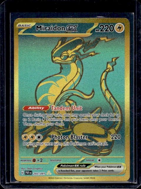 2024 POKEMON SV Paldean Fates Miraidon EX Hyper Rare 243/091 #243 $10. ...
