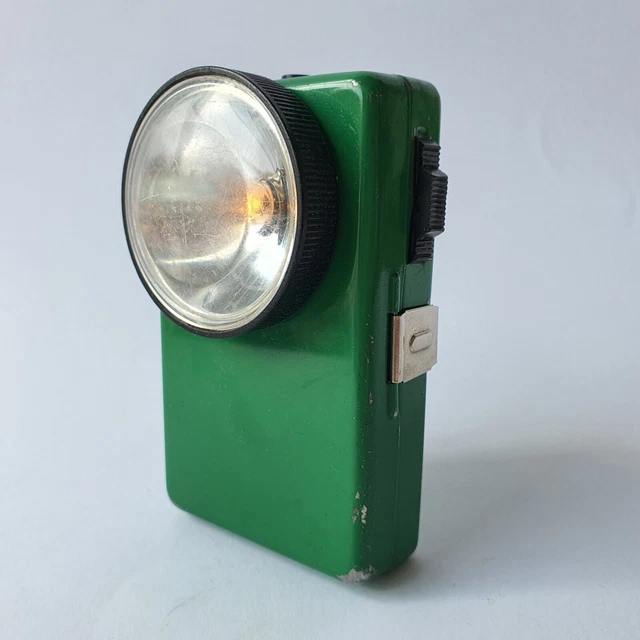 VINTAGE GERMAN MILITARY Green Army Use Signal Torch Flashlight Lamp ...