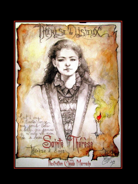 CARTE POSTALE DE Sainte Thérèse de Lisieux dessin de Claude Marrache ...