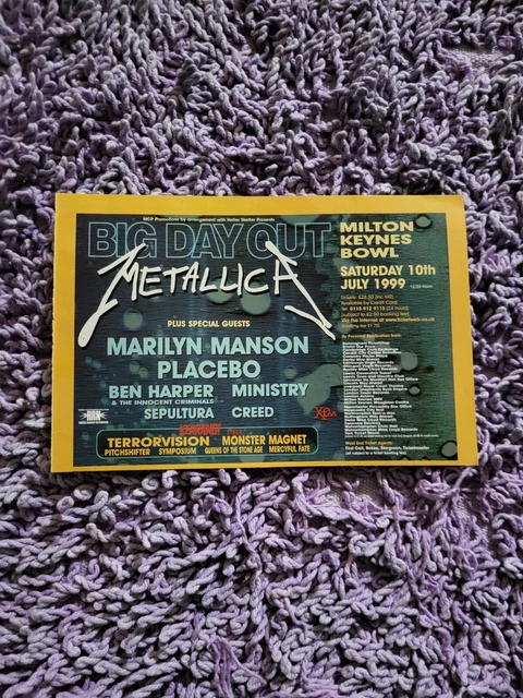 TPGM61 ADVERT 5X8 Big Day Out 1999 : Metallica. Marilyn Manson. Placebo ...