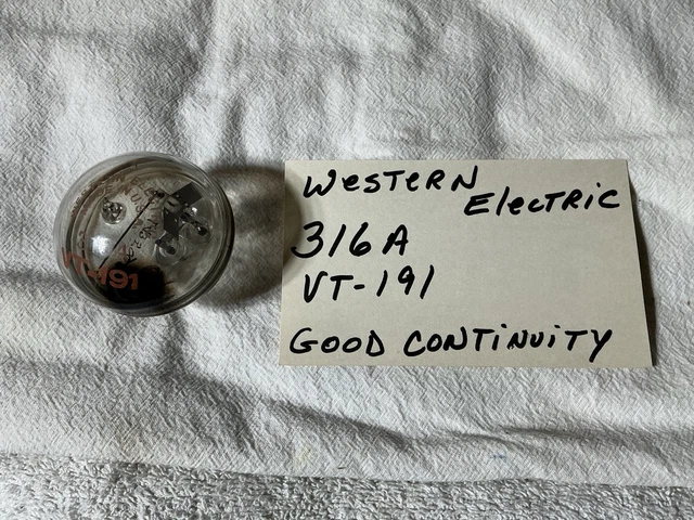 WESTERN ELECTRIC VT-191 316A Triode Vacuum Tube NOS tested Good - UFO ...