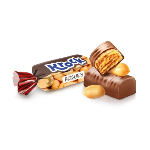 UKRAINIAN SWEETS ROSHEN Milk Chocolate Candy "Krock" with Peanut Butter ...