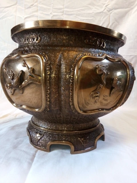 CACHE POT EN bronze chine XIXème EUR 280,00 - PicClick FR