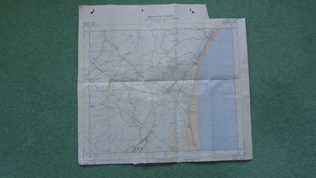 RARE COASTAL ORDNANCE Map TR02 New Romney 1951 St Mary's Bay Dymchurch ...