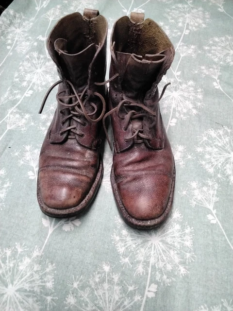 WW2 OFFICERS COMMANDO boots,ww2 brown leather boots. £50.00 - PicClick UK