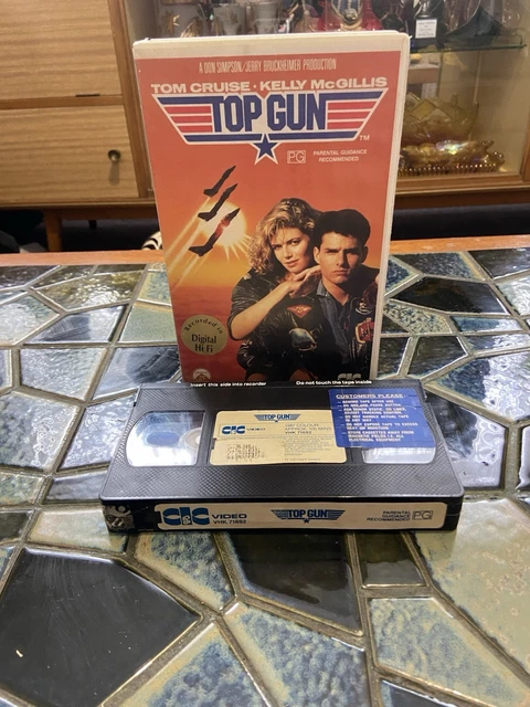 TOP GUN VHS EX RENTAL VIDEO CASSETTE TAPE 1987 Tom Cruise Top Gun Video ...