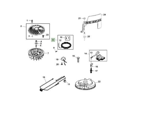 ALTERNATEUR DE TONDEUSE autoportante authentique John Deere X166R ...