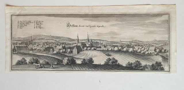 ORIGINAL MERIAN KUPFERSTICH Hessem 1650 engraving EUR 80,00 - PicClick DE