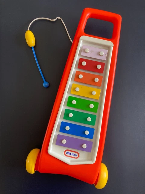 VINTAGE LITTLE TIKES Xylophone orange à roues Années 80 Made in USA EUR ...