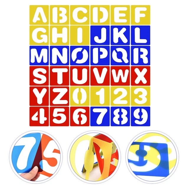 LETTER MOLDS CUTOUT Alphanumeric Templates Numbers and Letters Wipeable ...