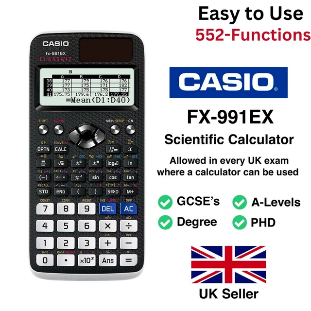 CASIO FX-991EX CLASSWIZ Advanced Engineering Scientific Calculator-552 ...
