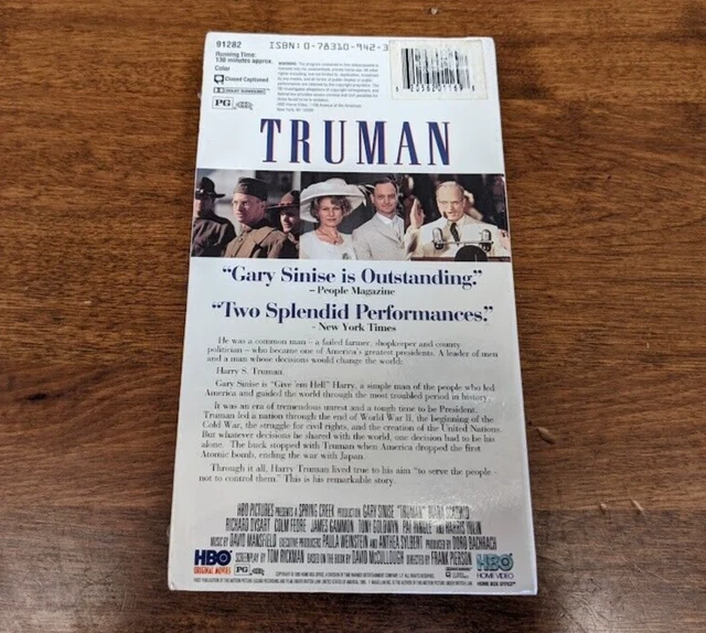 TRUMAN (VHS,1995) GARY Sinise HBO Original Movie New Sealed $14.99 ...