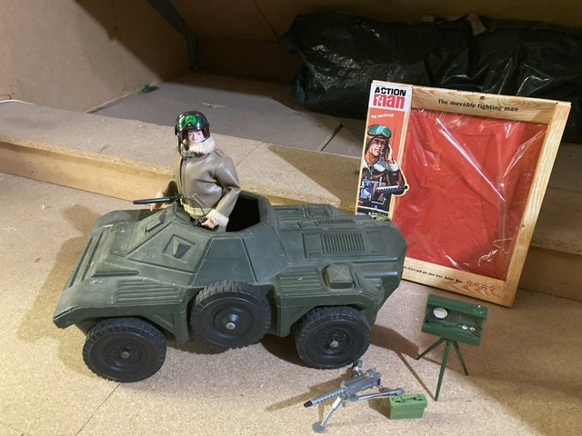 VINTAGE ACTION MAN Armoured Car with 40th Anniversary Commander figure ...