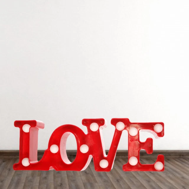 LED NEON SIGN LOVE Letter Shaped Modeling Lamp Decorative Night Light ...