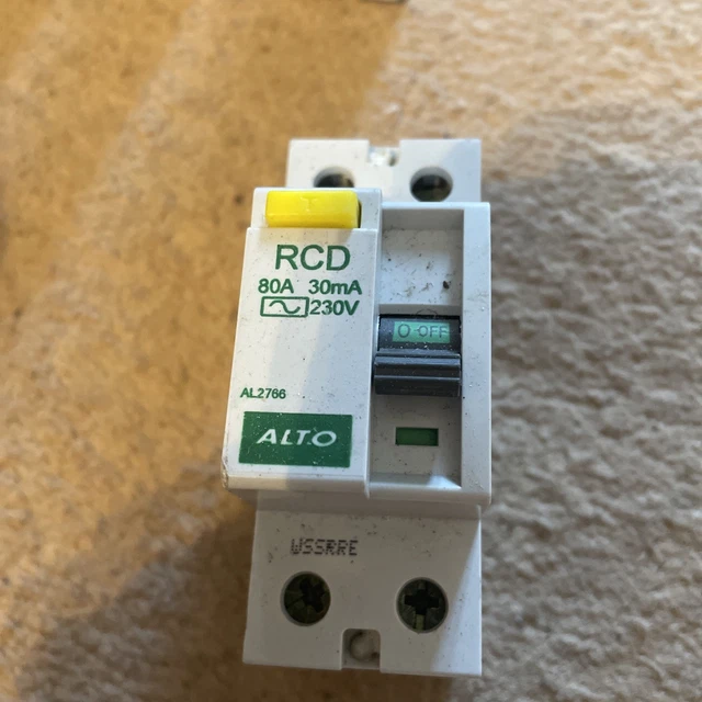 ALTO 80 AMP 30mA DOUBLE POLE RCD TYPE AC AL2766 LR £3.29 - PicClick UK