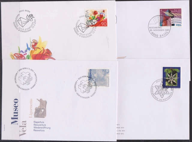 SCHWEIZ-1982-2001-8 FDC-EUROPA CEPT+GRUSSMARKE+VELA-MUSEUM+WEIHNACHTEN ...