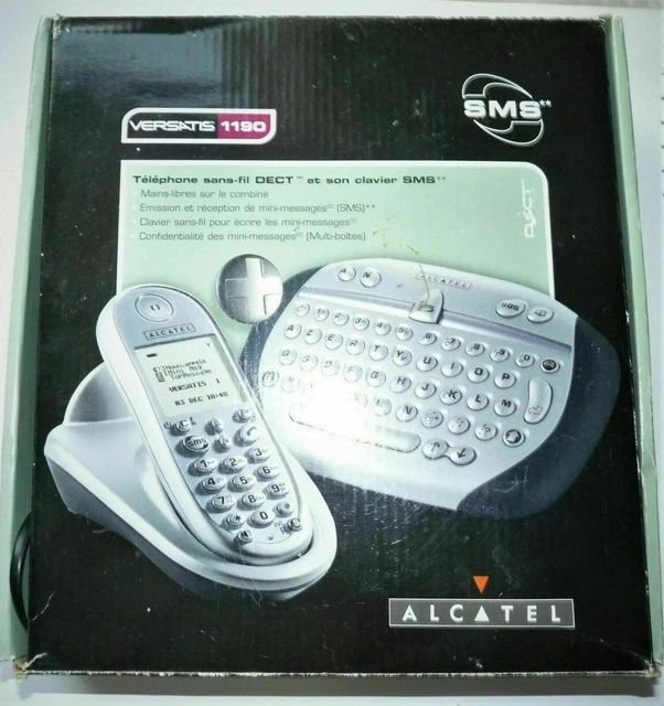 RARE TELEPHONE SANS Fil Dect Et Son Clavier Sms Alcatel Versatis 1190 ...