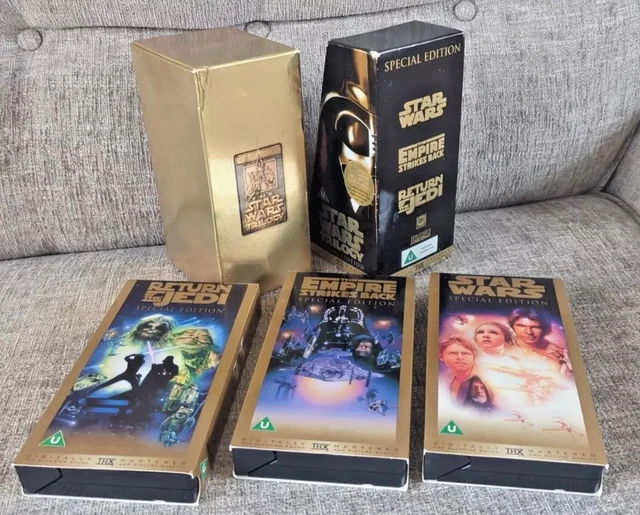 STAR WARS VHS Trilogy 3 Film Box Set Rated Special Edition Gold U ...