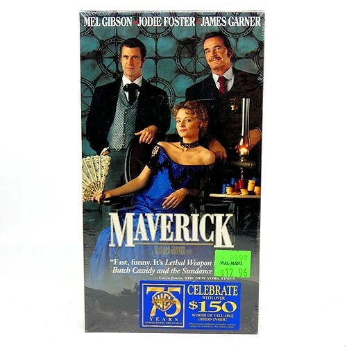MAVERICK~(VHS, 1994)~NEW FACTORY SEALED~Mel Gibson Warner home video ...