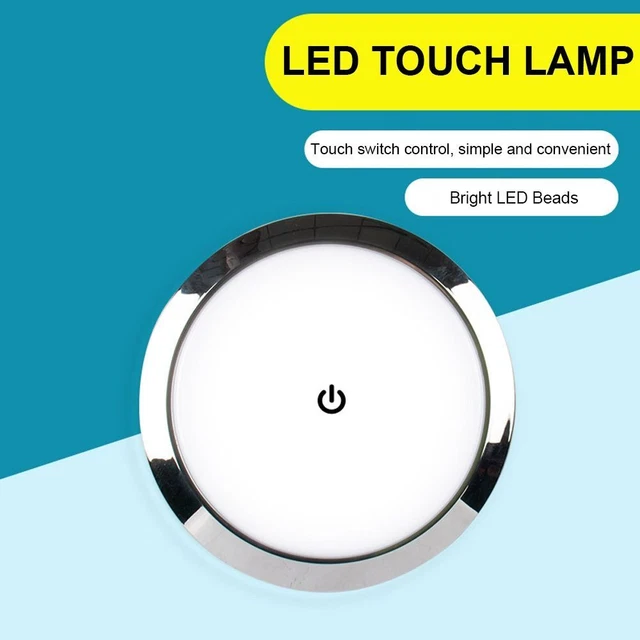 BOAT CARAVAN RV LED Touch Lamp Round Dome Light Ceiling Lamp Reading ...