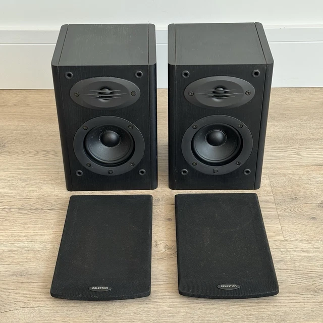 CELESTION F1 BOOKSHELF Speakers Pair Black Ash 70W 8 Ohm Tested Working ...