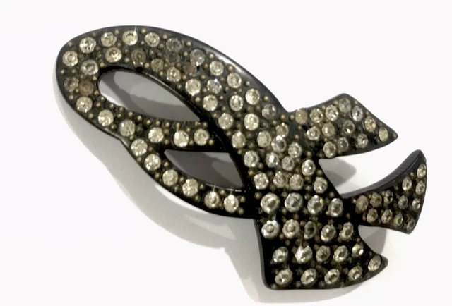 ANTIQUE VINTAGE HAT pin Art Deco Early Plastic Paste Hat Trim Pin £28. ...