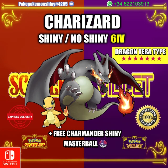 CHARIZARD SHINY + CHARMANDER 6 IV Pokemon Scarlet Scarlet & Purple ...