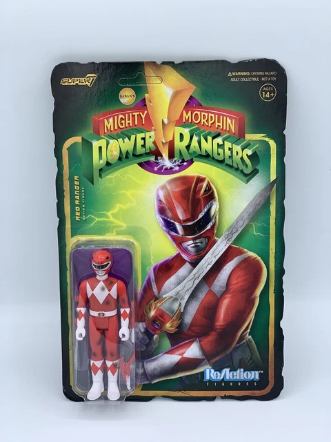 SUPER7 REACTION BATTLE Damage Red Ranger Mighty Morphin Power Rangers ...