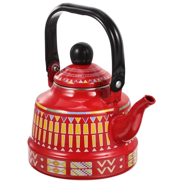RESTAURANT WATER KETTLE Convenient Tea Pot Enamel Coffee Heating Kettle ...