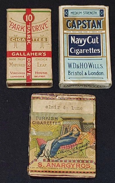 VINTAGE - EMPTY Cigarettes Pack (3) - Park Drive - Capstan - Murad ...