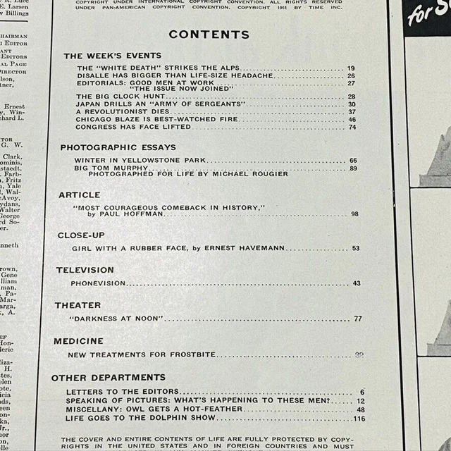 LIFE MAGAZINE FEBRUARY 5 1951 Report on The Great Chicago Fire £11.17 ...