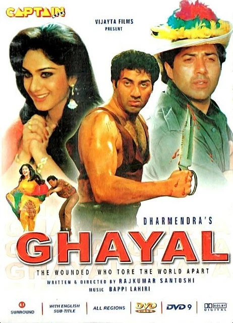 GHAYAL. BOLLYWOOD Film mit Sunny Deol & Meenakshi Sheshadri . Originale ...