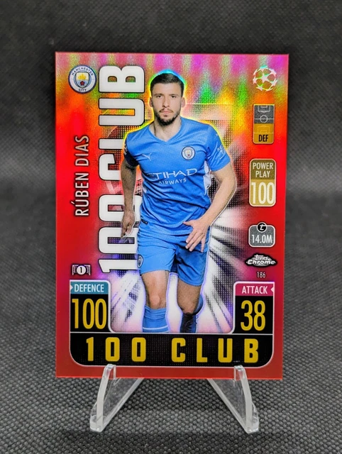 2021-22 TOPPS CHROME Match Attax UCL 100 Club Red Refractor /5 Ruben ...