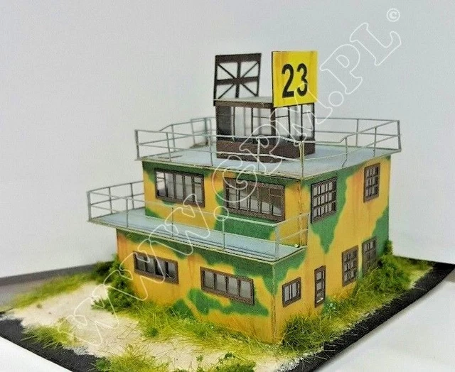 WW2 RAF AIRFIELD Control Tower 1:72 scale Model Kit (LASERCUT- paper ...