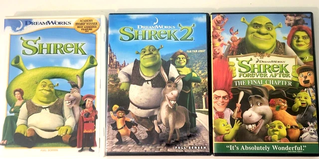 THE SHREK 3 DVD Lot Full & Widescreen: Shrek/Shrek2/Shrek Forever After ...