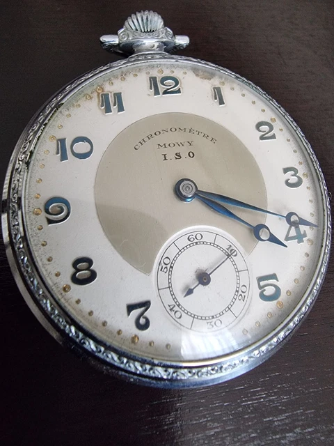 MOWY I.S.O CHRONOMETRE Antique Pocket watch Swiss High Grade WYLER ...