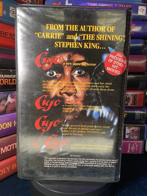 CUJO VHS ROADSHOW Big Beautiful Og Red Lined Novelty Clam Rare Horror ...