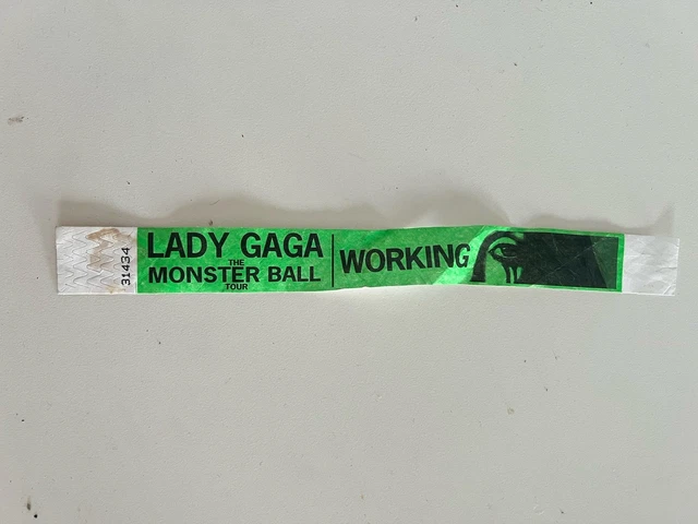 LADY GAGA MONSTER Ball Tour Staff Crew Pass ID Wrist Band Unused New ...