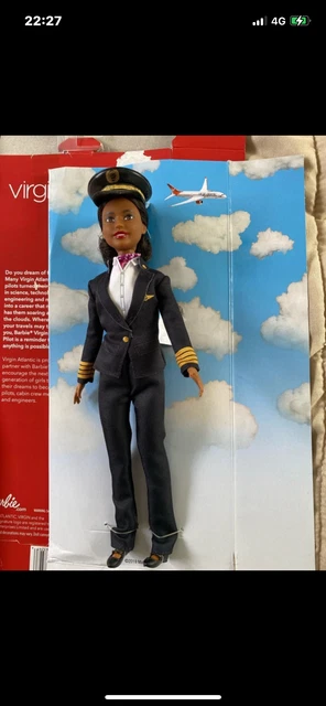 BARBIE X VIRGIN Atlantic Pilot Doll Captain Uniform NIB Limited Edition ...