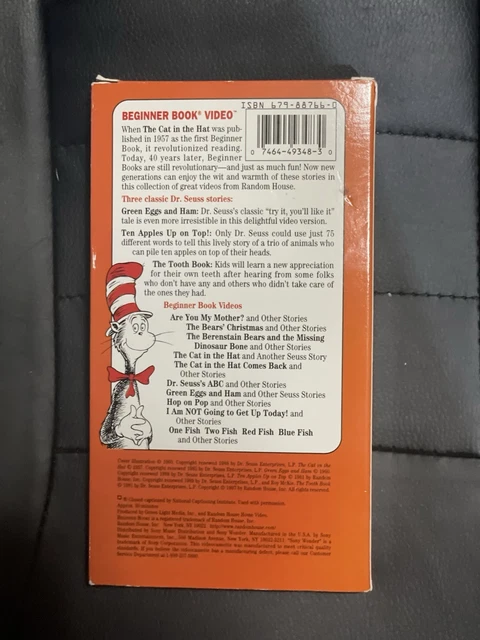 DR. SEUSS GREEN Eggs and Ham VHS 1997 NTSC Animation Children's Family ...