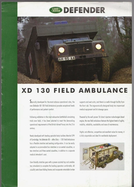 LAND ROVER DEFENDER Military XD 130 Field Ambulance 1996-97 UK Market ...