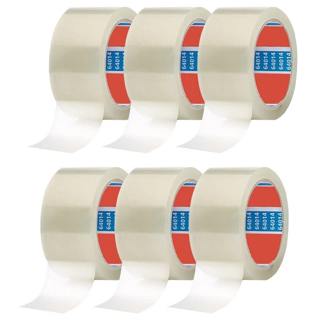 6 PACKBAND LEISE Klebeband Rolls 50mm x 66m Transparent Packaging Tape ...