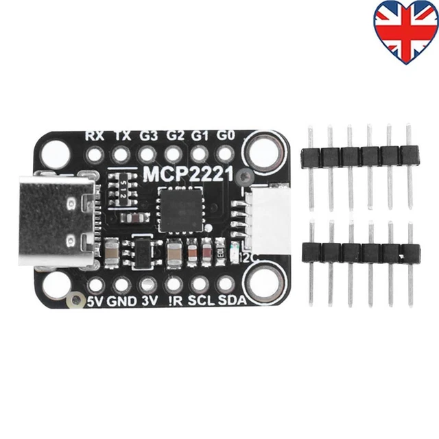 MCP2221A GENERAL PURPOSE USB To GPIO ADC I2C Useful for Adafruit Stemma QT/Qwiic £10.19 ...